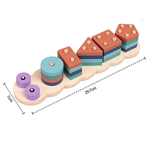 MCJL Children's Geometric Shape Toys Wooden Puzzle Toy Cubic Toy Baby Cube Shaped Cognitive Toys Birthday Present