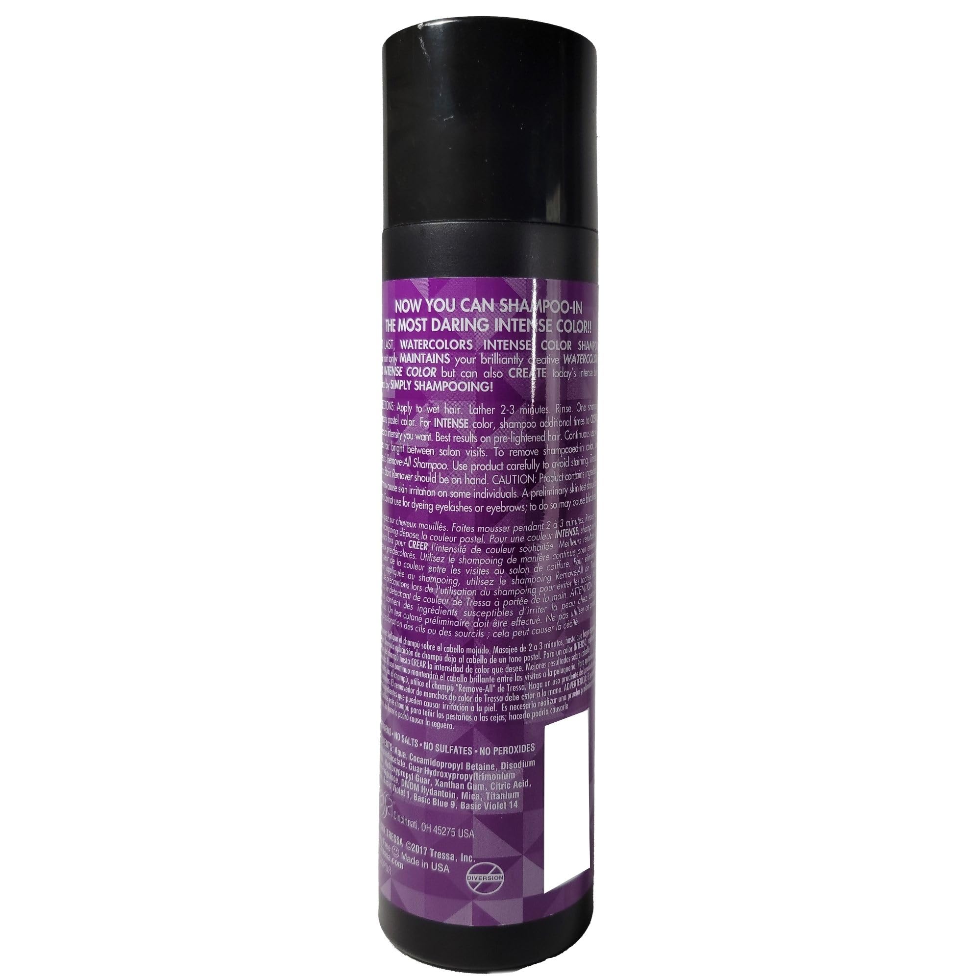 Watercolors INTENSE Semi Permanet Color Depositing Shampoo. Sulfate & Paraben Free to Maintain & Enhance Hair Color 8 fl oz - PURPLE