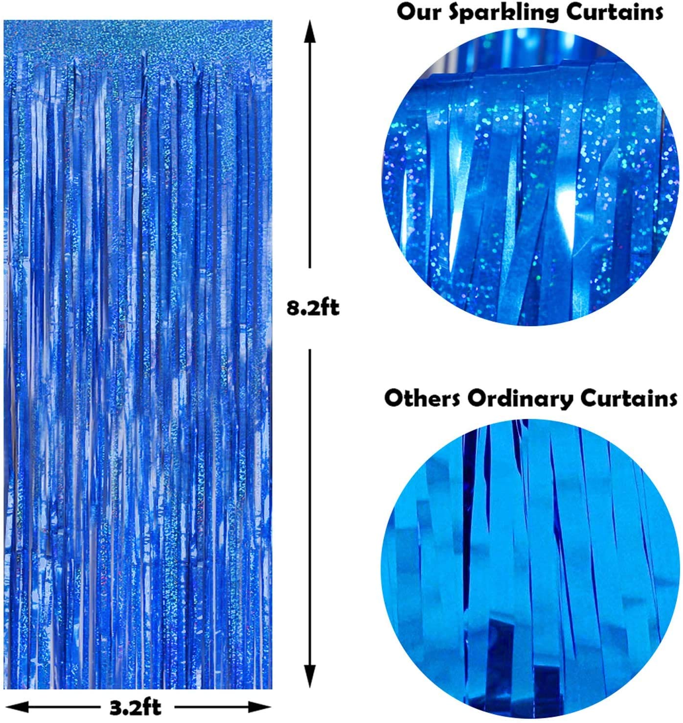 Graduation Party Decorations Navy Blue Yellow 2024/Navy Yellow Blue Graduation Decorations Class of 2024 Foil Fringe Curtains Graduation Backdrop Metallic Foil Curtains for Navy Blue Birthday Party