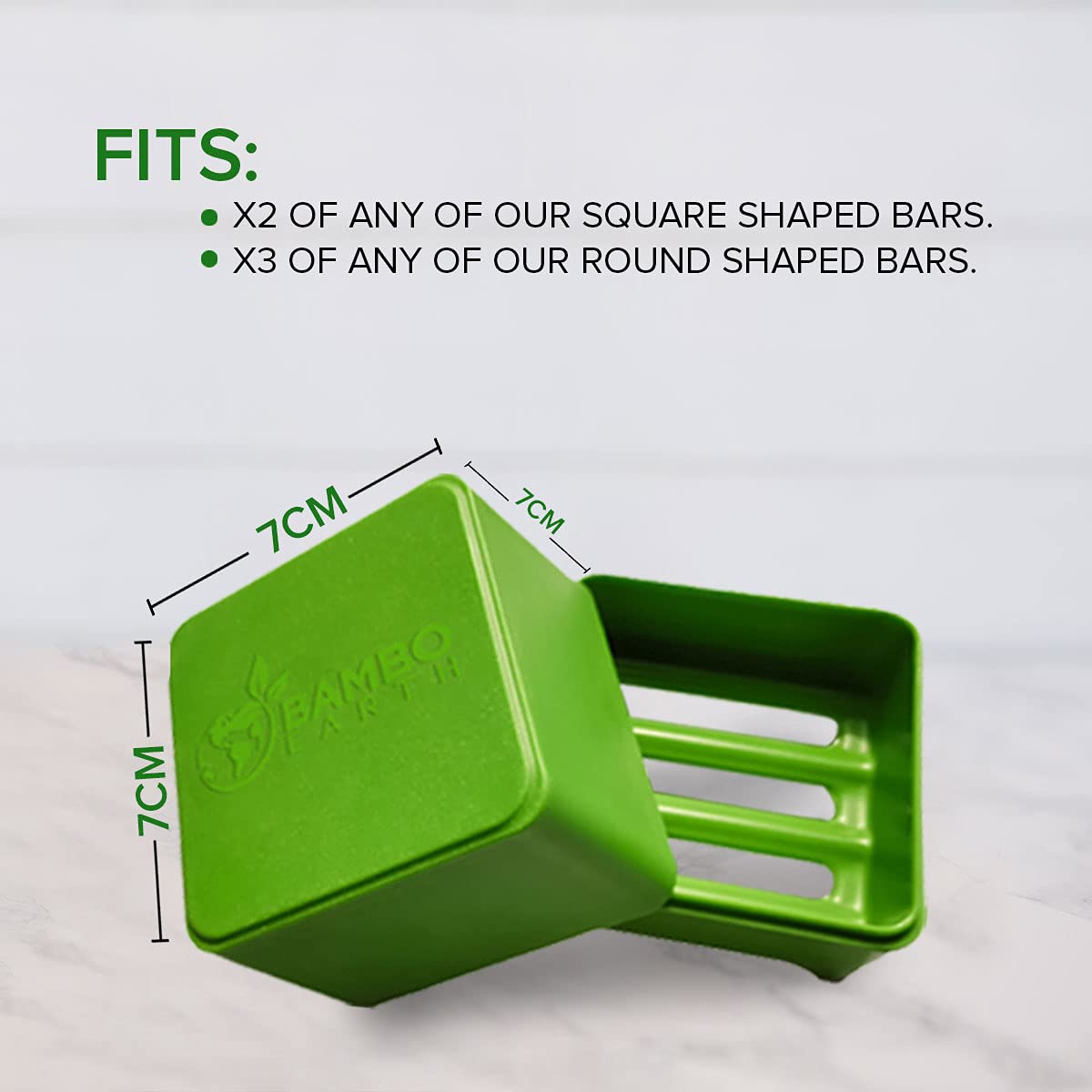 BAMBOEARTH Natural Eco-Friendly in-Shower Storage Container - Soap Dish Holder for Shampoo Conditioner & Body Bars Made of Bamboo - Extends Bar Life Plastic Free Zero Waste & Vegan (Green)