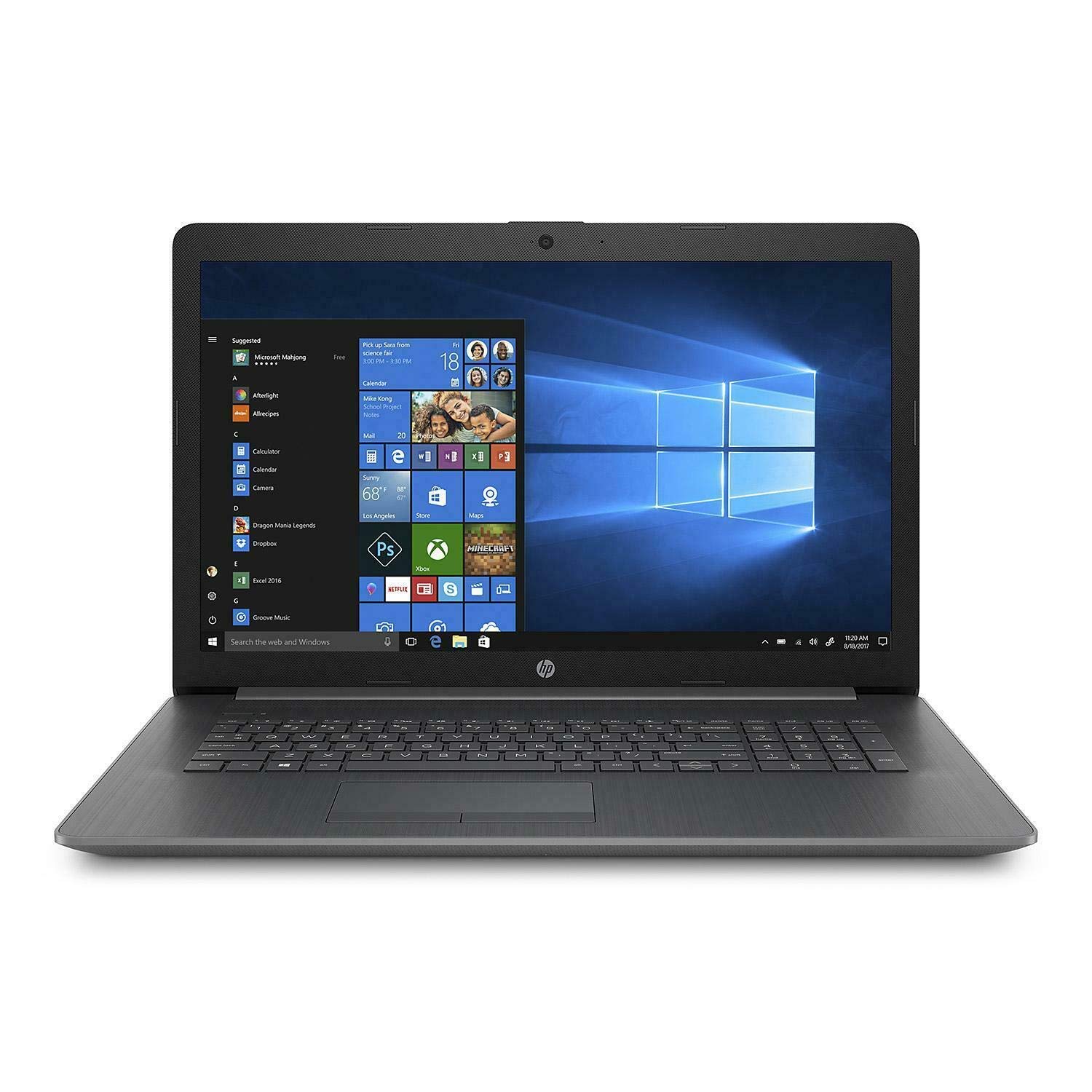 HP 17-by1022cl 17.3" Laptop Computer - Gray Intel Core i5-8265U Processor 1.6GHz; 8GB DDR4-2400 RAM; 16GB Intel Optane Memory; 1TB Hard Drive