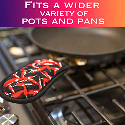 EHOMEA2Z Cast Iron Skillet Pan Pot Holder Covers (10 Pack) Mitts Chili Non-Slip Sleeves Commercial Grade (Chili, 10)