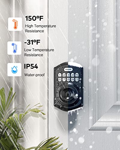 TEEHO Keyless Entry Door Locks with Keypads - Deadbolt Smart Lock - Front Door Lock Set with Door Knob - Auto Lock - Easy Installation - Matte Black