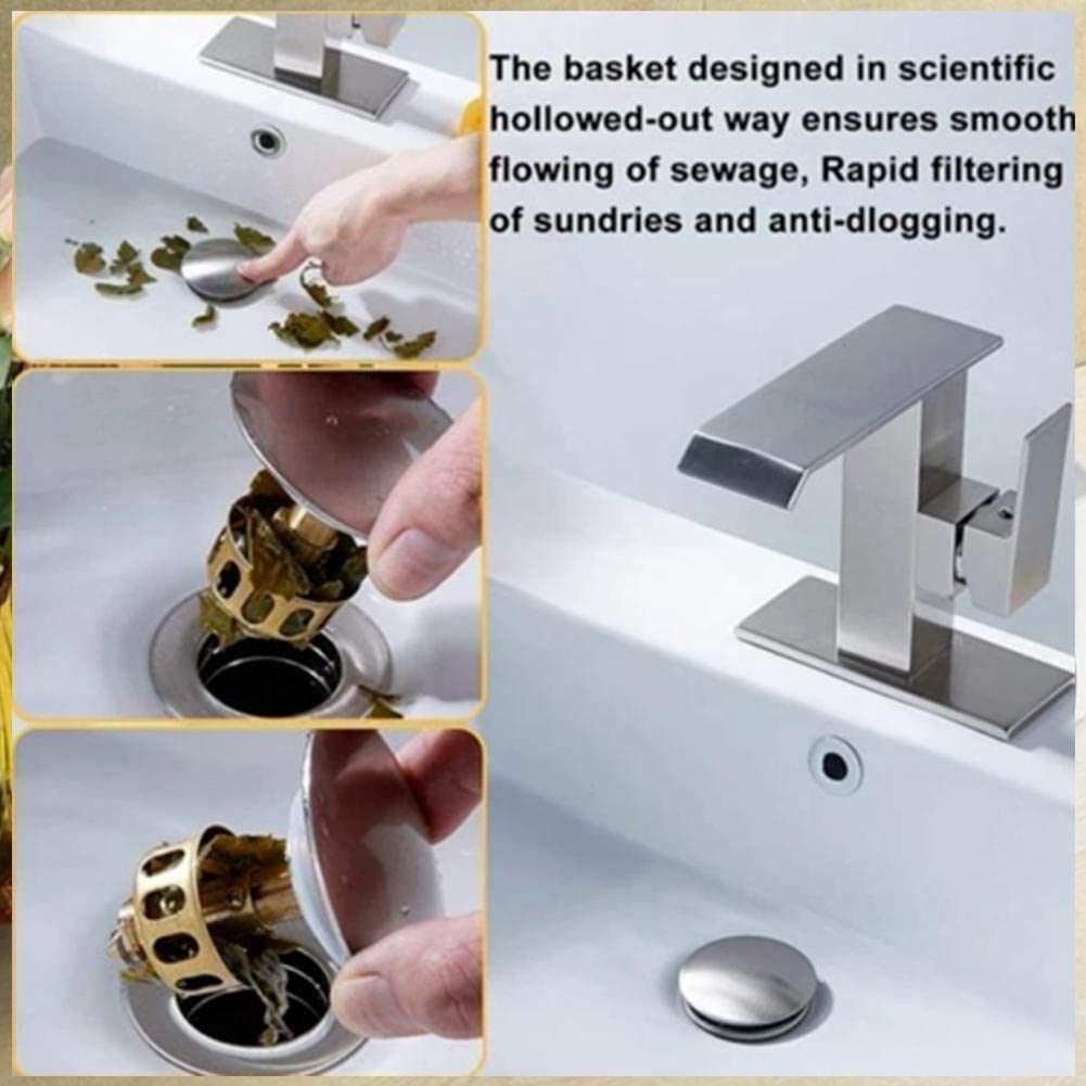 WAGA Sink Up Drain Stopper Basin Bathroom Lavatory Kitchen Bathtub Accessories Basin Metal Washbasin Core Bounce Plug
