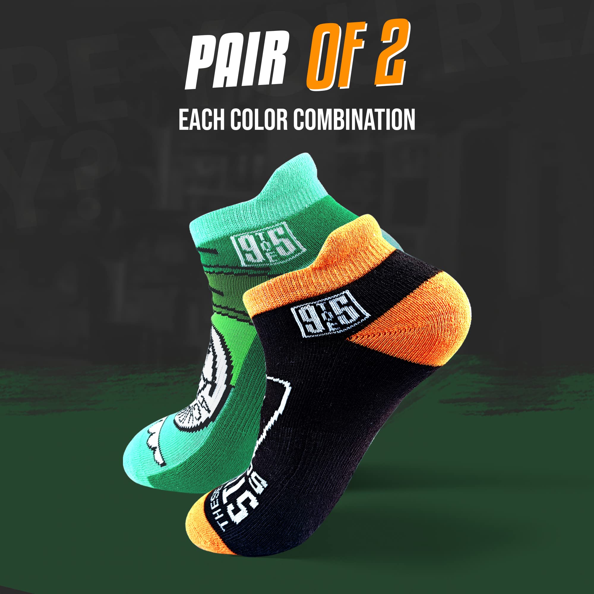9Toe5 Funny Socks Men and Women Compression Socks No Show Socks Running Ankle Socks for Men and Women with Peak Design & Quotes Padded Sole (2PCS)