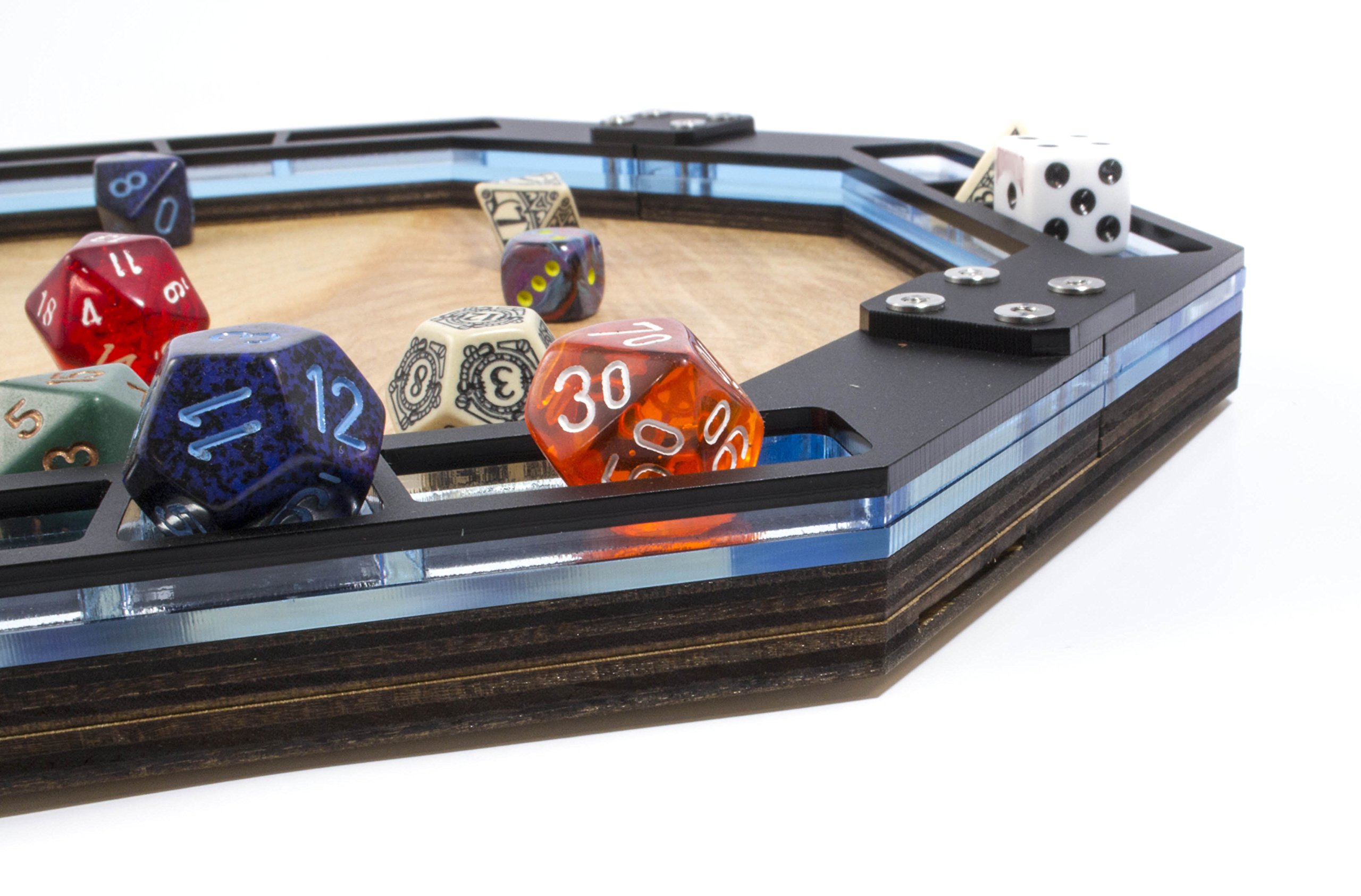 C4Labs Dice Tray~10" Octagon-Plain Wood Design, for Games, Gaming