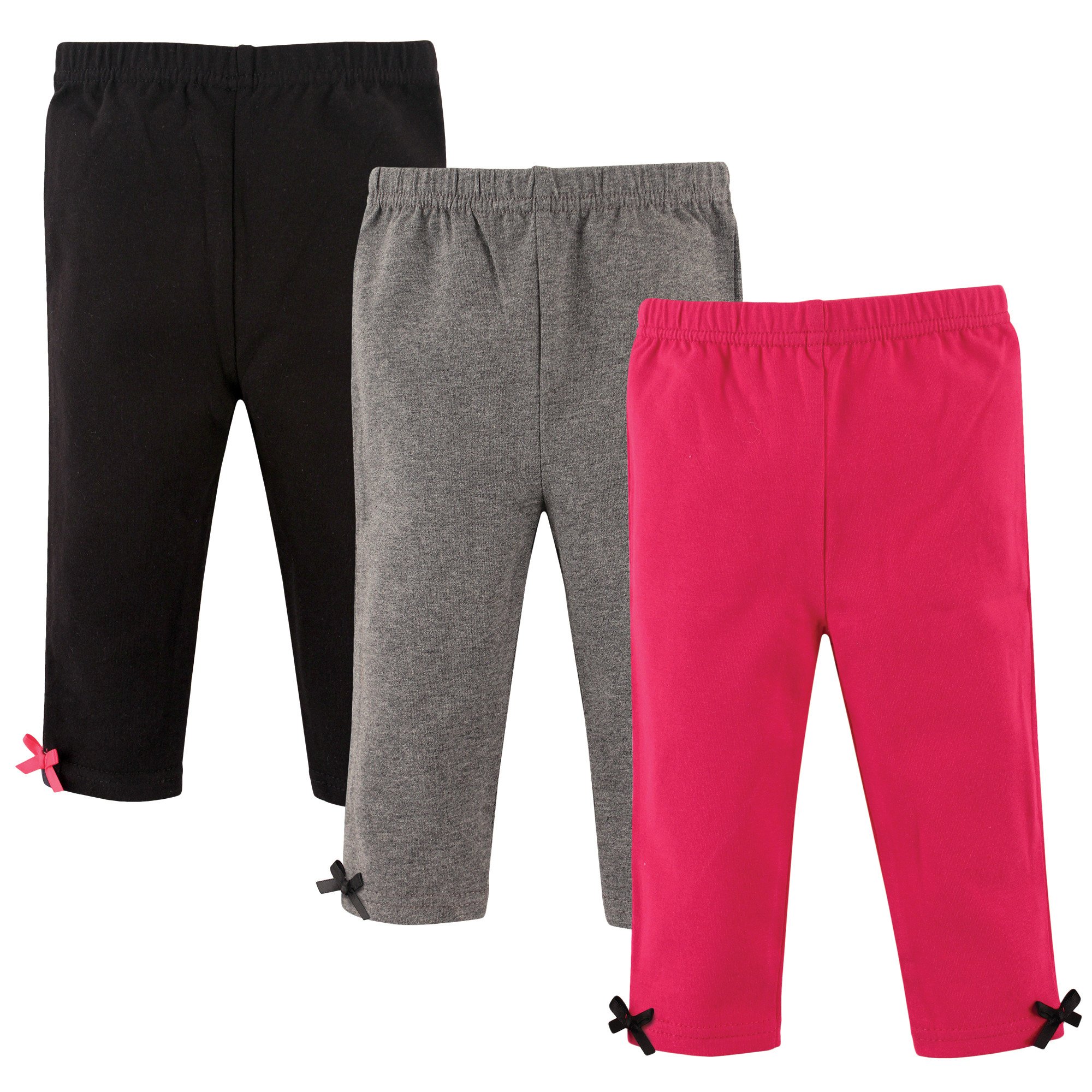 Hudson Baby Unisex Baby Cotton Pants and Leggings Rose Black, 18-24 Months