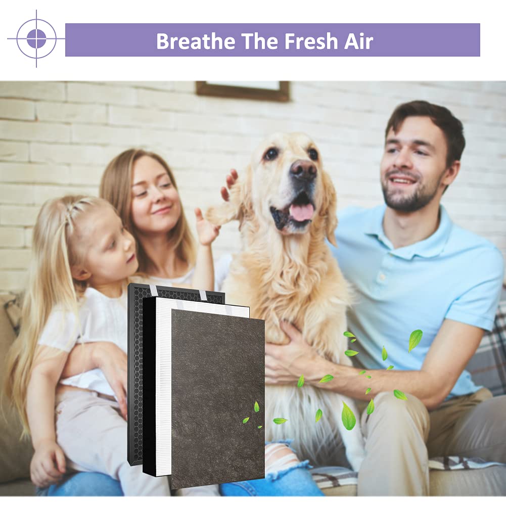 TIMISONL Replacement HEPA + Pre-Filter(2678) and Activated Carbon Filter(2677) for Bissell Air220 and Air320 Air Purifier (1 Set)