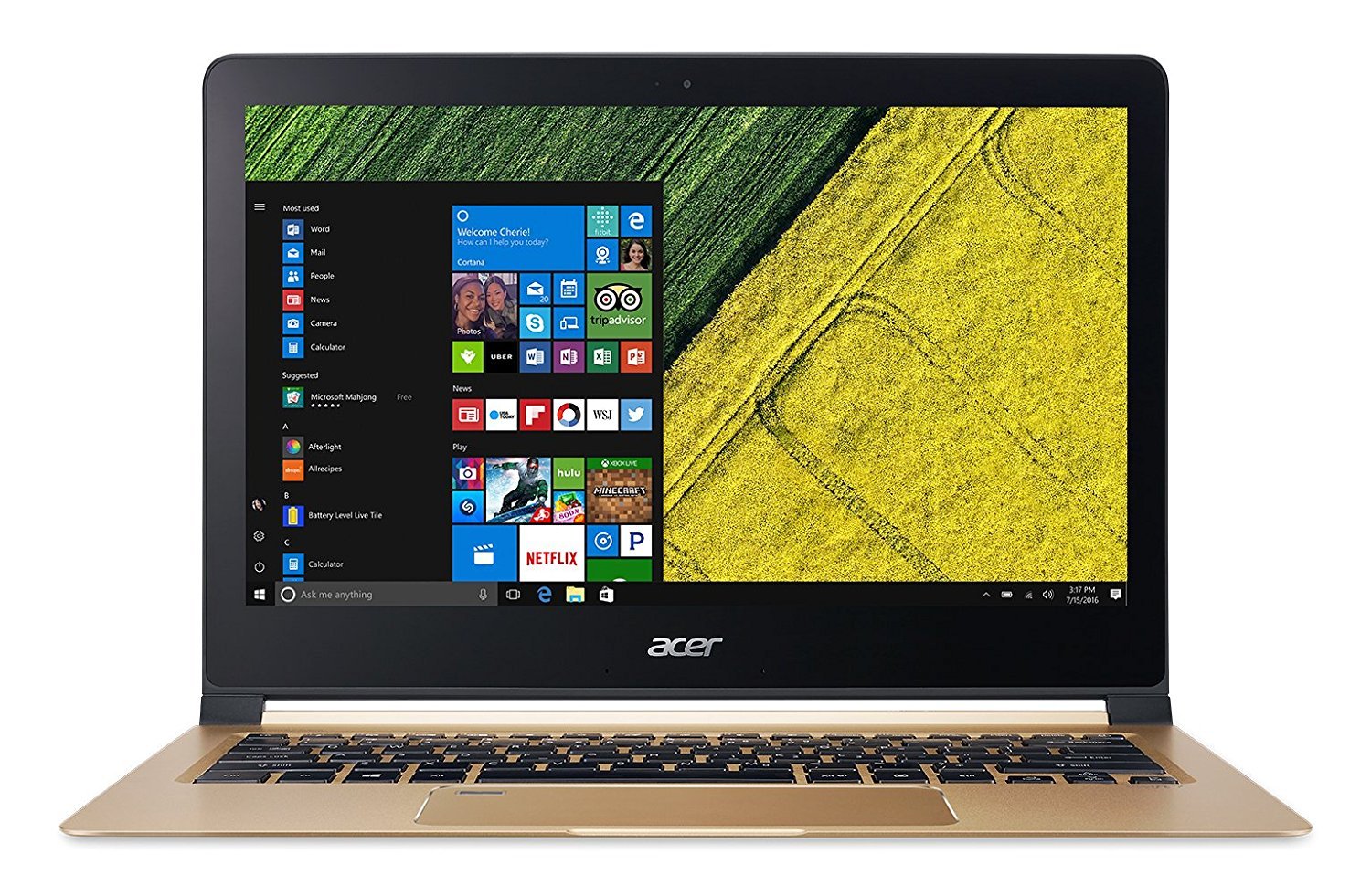 Acer Swift 7, 13.3" Full HD, 7th Gen Intel Core i7-7Y75, 8GB LPDDR3, 512GB SSD, Windows 10, Luxury Gold SF713-51-M51W