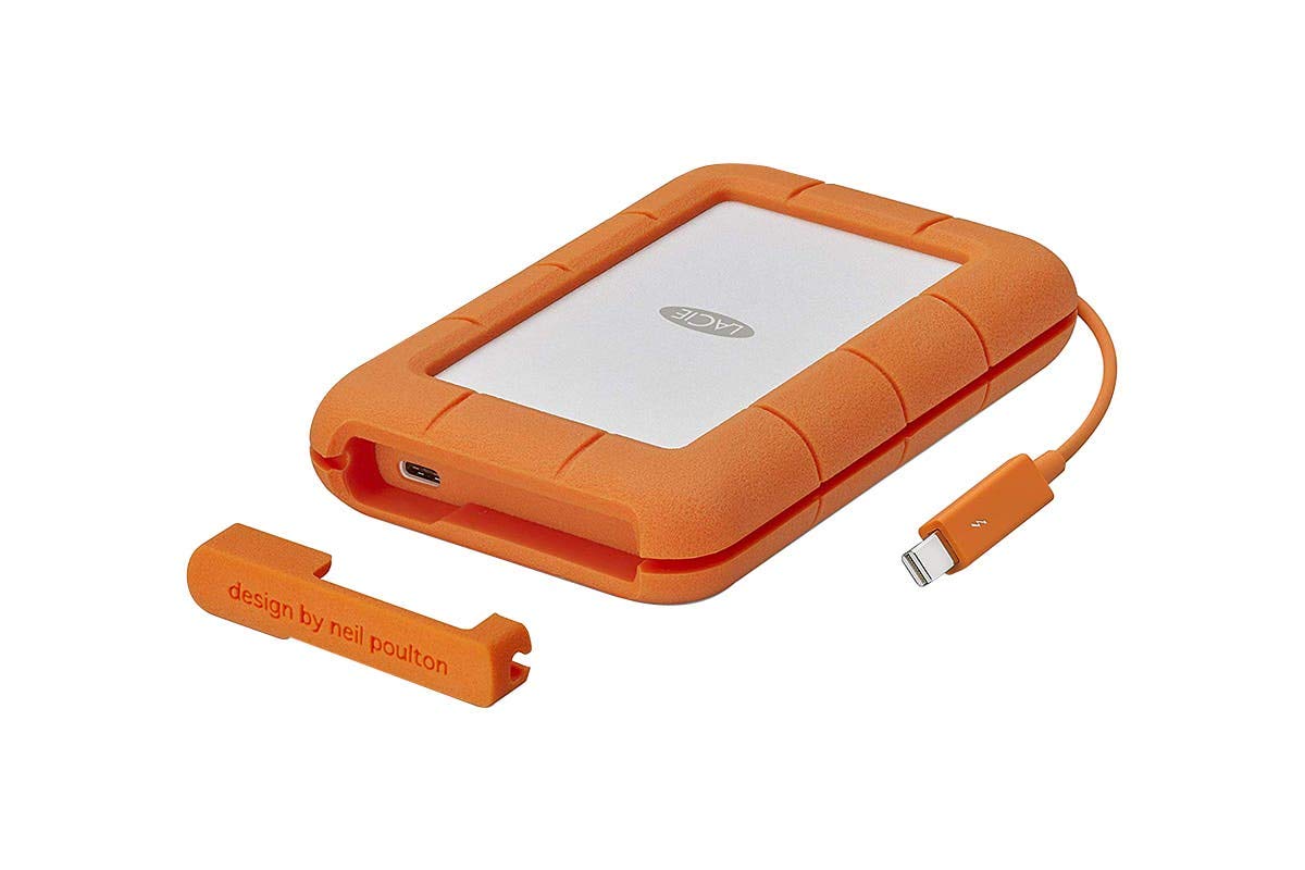 LaCie 2TB Rugged Thunderbolt USB-C External Hard Drive, Orange