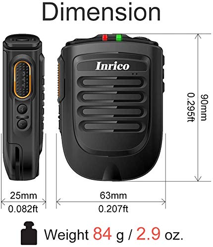 KJD Inrico B01 Wireless Handheld Microphone Bluetooth Version 4.2 PTT for W7 N60 W2PLUS Android Mobile Radio Phone Work with Zello Real PTT NOT Support iOS System 1111