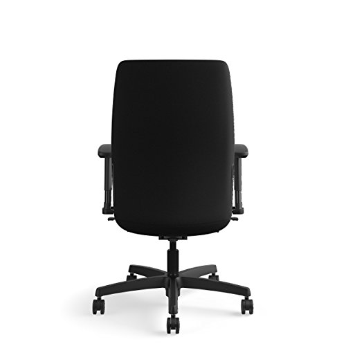 HON Endorse Mid-Back Task Chair- Upholstered Computer Chair for Office Desk, Black (HLWU)