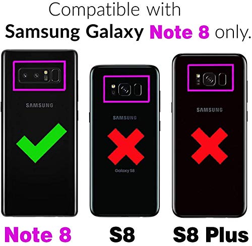 ZVE Samsung Galaxy Note 8 Wallet Case, Galaxy Note 8 Case with Credit Card Holder Crossbody Chain Wristlet Zipper Purse Handbag Protective Shockproof Case Cover for Samsung Galaxy Note 8 6.3"- Black