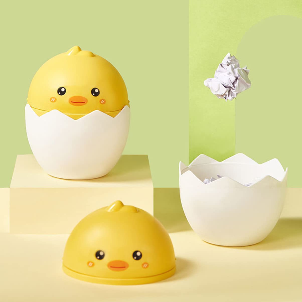 STOBOK Kids Desk Garbage Wastepaper for Coffee Lid Garbage Yellow Kitchen Desktop Shaped Mini Home Small Car Bin Tabletop Cartoon Kids Holder Multi-use Rubbish - Trash Waste Tiny Kids Dresser