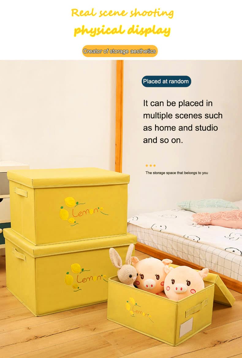 Purme Foldable Storage Bins,Pack of 3, Large Collapsible Cube Storage Boxes Organizer Containers Baskets with Reinforced Handle and Lid for Home Wardrobe Closet Bedroom