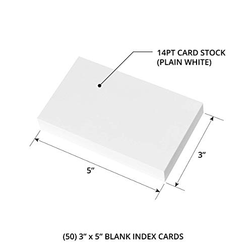 Home Advantage Set of 50 3x5 Index Cards Blank White, Postcards