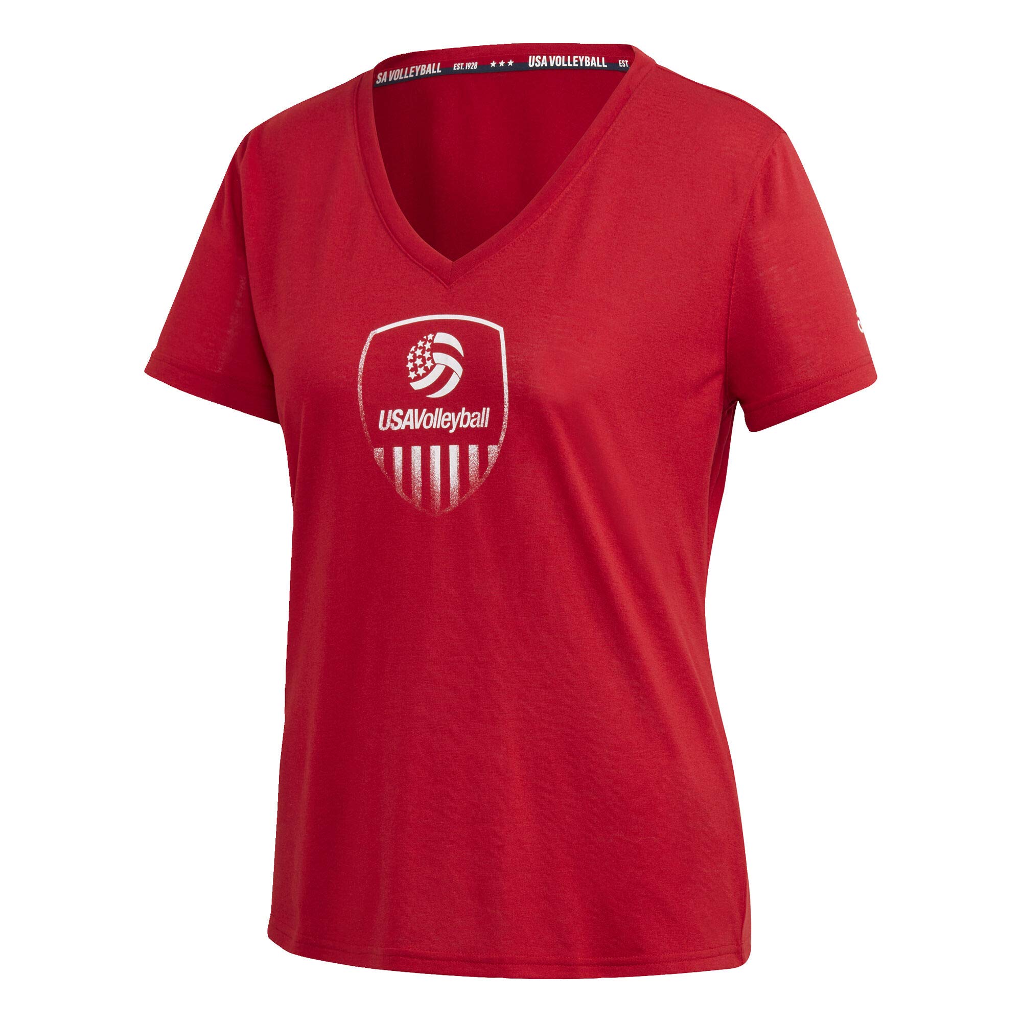 adidas Women's USA Volleyball Short Sleeve Tee Aeroready Black Small
