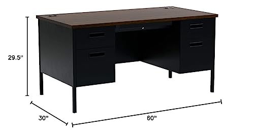 HON The Company Desk, 60" W x 30" D x 29 1/2" H, Brown