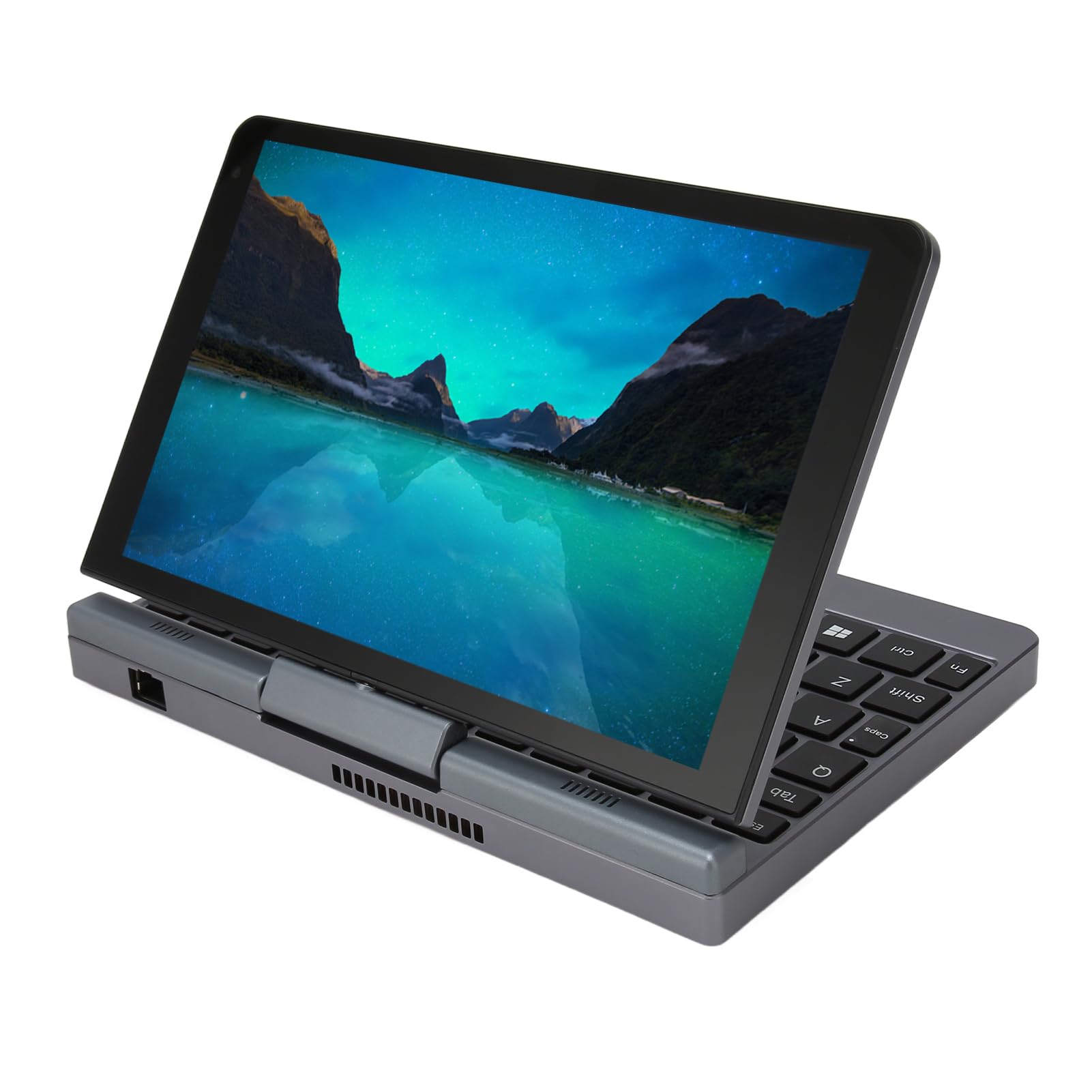 Airshi Foldable Mini Laptop LPDDR5 12GB RAM 180 Degree Flip 8 Inch PC Notebook Portable 1.9MP Camera for Work 10 11 Supported (12GB+256GB US Plug)