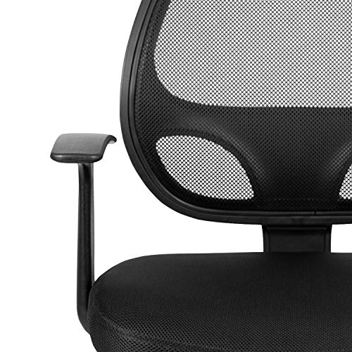 Flash Furniture Mallard Mid-Back Black Mesh Swivel Ergonomic Task Office Chair with T-Arms - Desk Chair