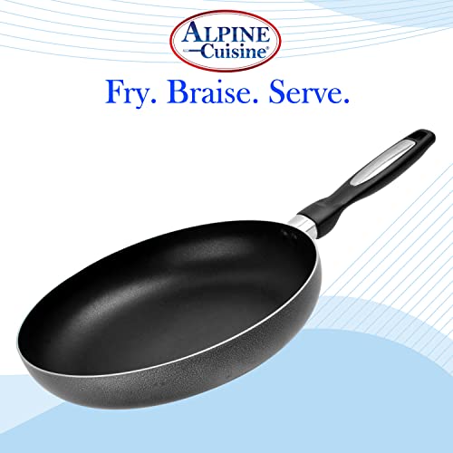 Alpine Cuisine Fry Pan 2-Piece Nonstick Coating Gray, Frying Pans Nonstick for Stove with Stay Cool & Comfortable Handle, Durable Nonstick Cookware, Ideal for Family