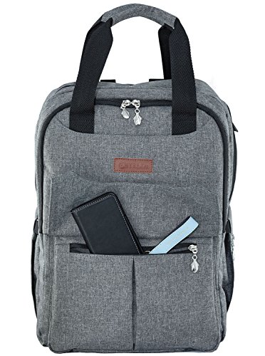 HYBLOM Diaper Bag Backpack With Baby Stroller Straps For Mom Dad, Multi-function Comfortable Nappy Bag Organizer Insulated Pockets, Mommy Backpack, Dark Grey