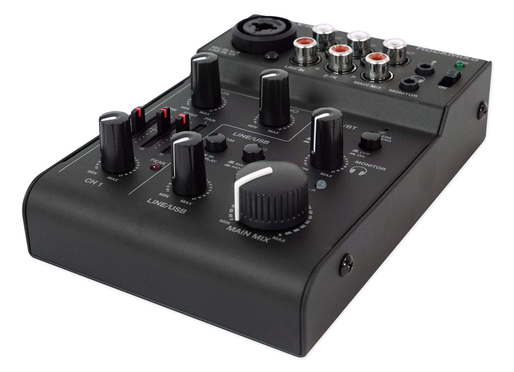 Rockville RockMix 5 Channel Pro Mixer w/USB Interface, Bluetooth, Echo, EQ