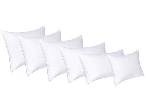 L' COZEE Premium Feather and Down Pillow Insert, Decorative Throw Stuffer Inserts, Hypoallergenic, Cotton Cover, White (17x17)'