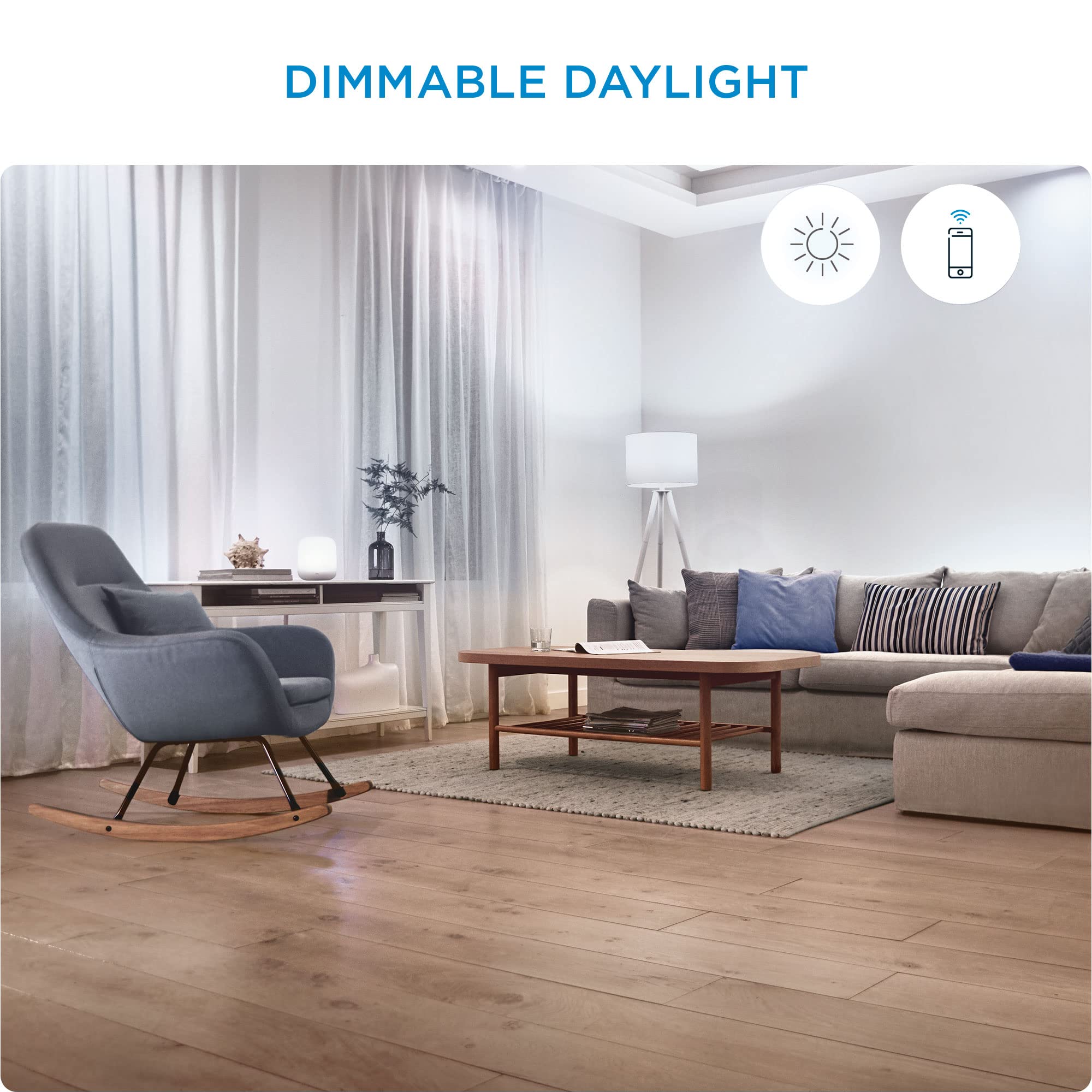WiZ 60W A19 Dimmable Daylight (5000K) LED Smart Bulb - Pack of 2-800 Lumen - E26 - Indoor - Connects to Your Existing Wi-Fi - Control with Voice or App - Activate with Motion - Matter Compatible