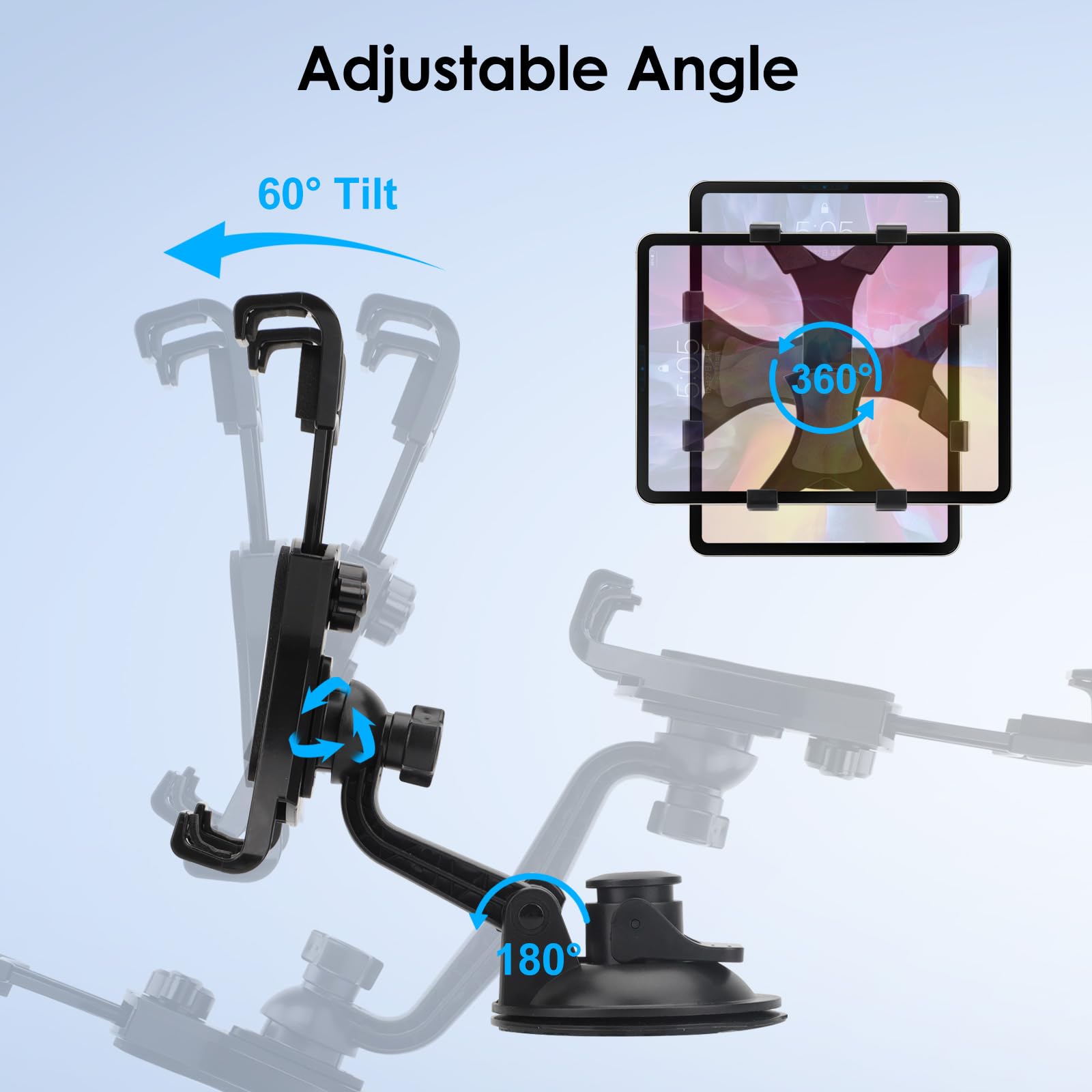 Linkstyle Car Tablet Holder, Suction Cup Car iPad Holder Dashboard Windshield Tablet Car Mount for 7-10.5in Tablets