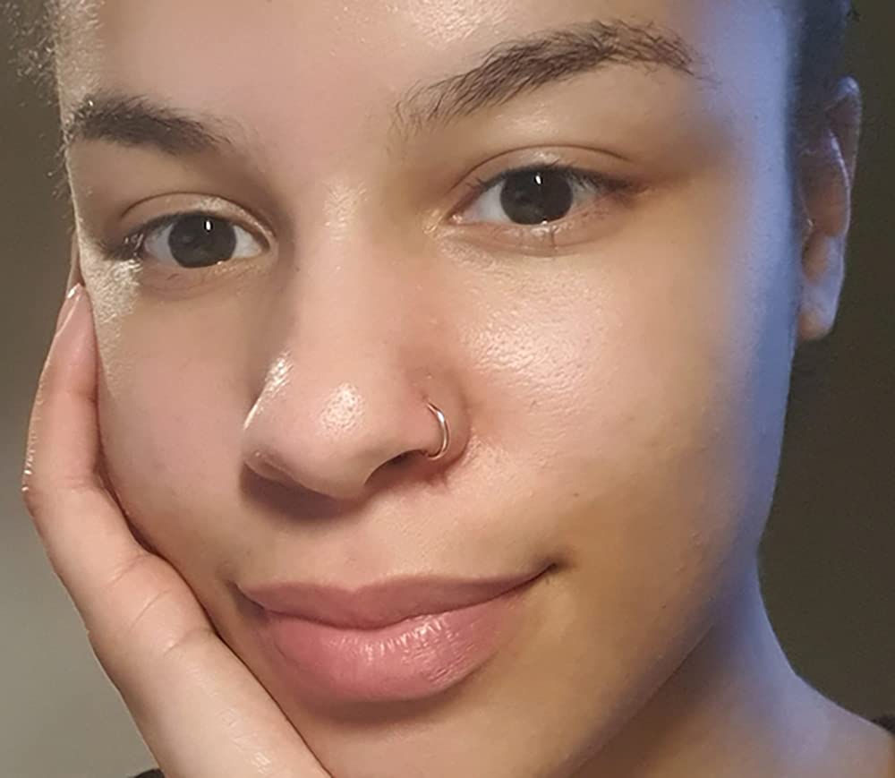 9K Yellow Gold Nose Ring/Cartilage Earring- Rook Hoop/Daith Hoop/Tragus Ring/Helix Ring- Hinged Segment Ring- 18 Gauge - 6mm Diameter Hoop