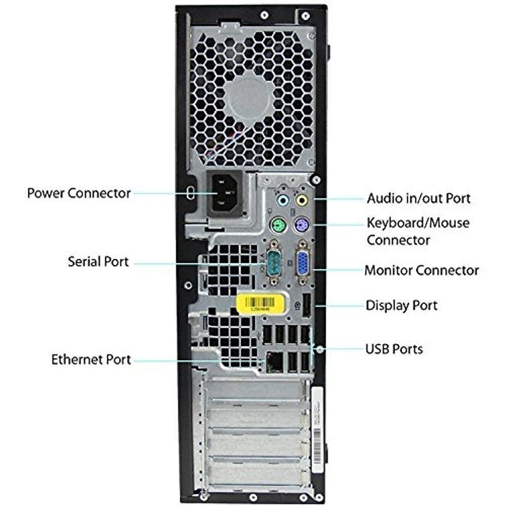 HP Compaq Elite 8200 SFF Desktop Quad Core i5-2400 3.10 GHz 4 GB DDR3 RAM 250 GB HD DVD-RW Windows 10 Professional 64-Bit