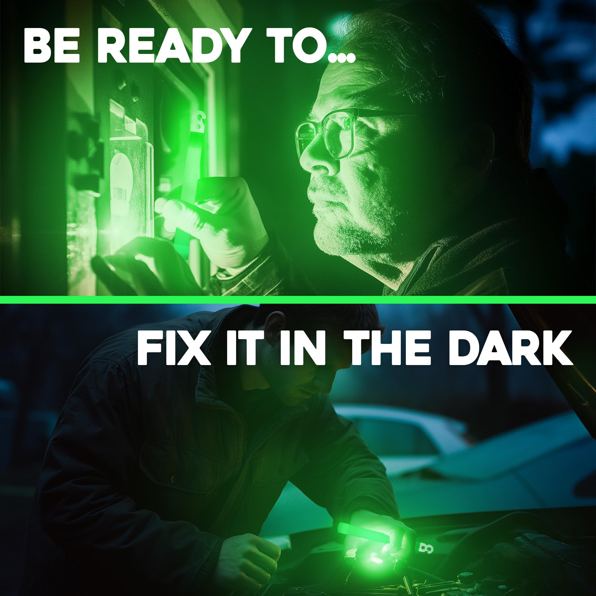 Be Ready - Green 6" Industrial 12 hour Premium Emergency Safety Chemical Light Glow Sticks (36)