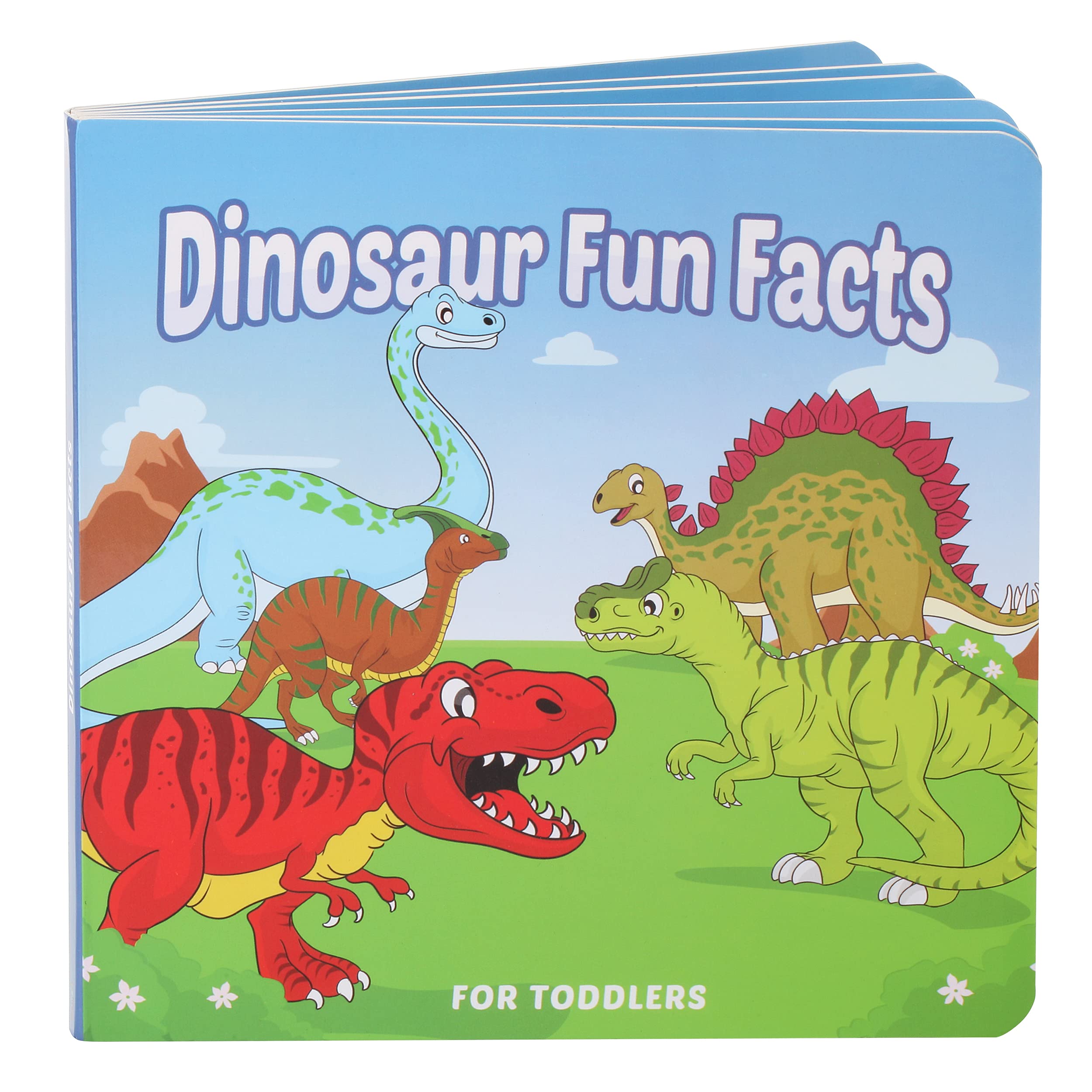 Dazmers Dino Stuffed Animals - 12 Inch Plush Toys with Board Book: Big Colorful Set for Toddlers Ages 1-3. Soft & Cuddly Dinosaur Gift - T-Rex, Triceratops, Stegosaurus. Learn & Play