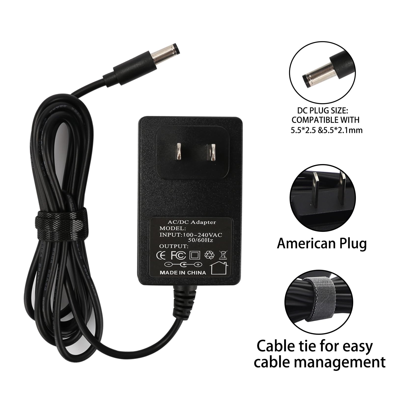 9V 1A AC Adapter DC 9Volt 1000mA Power Supply