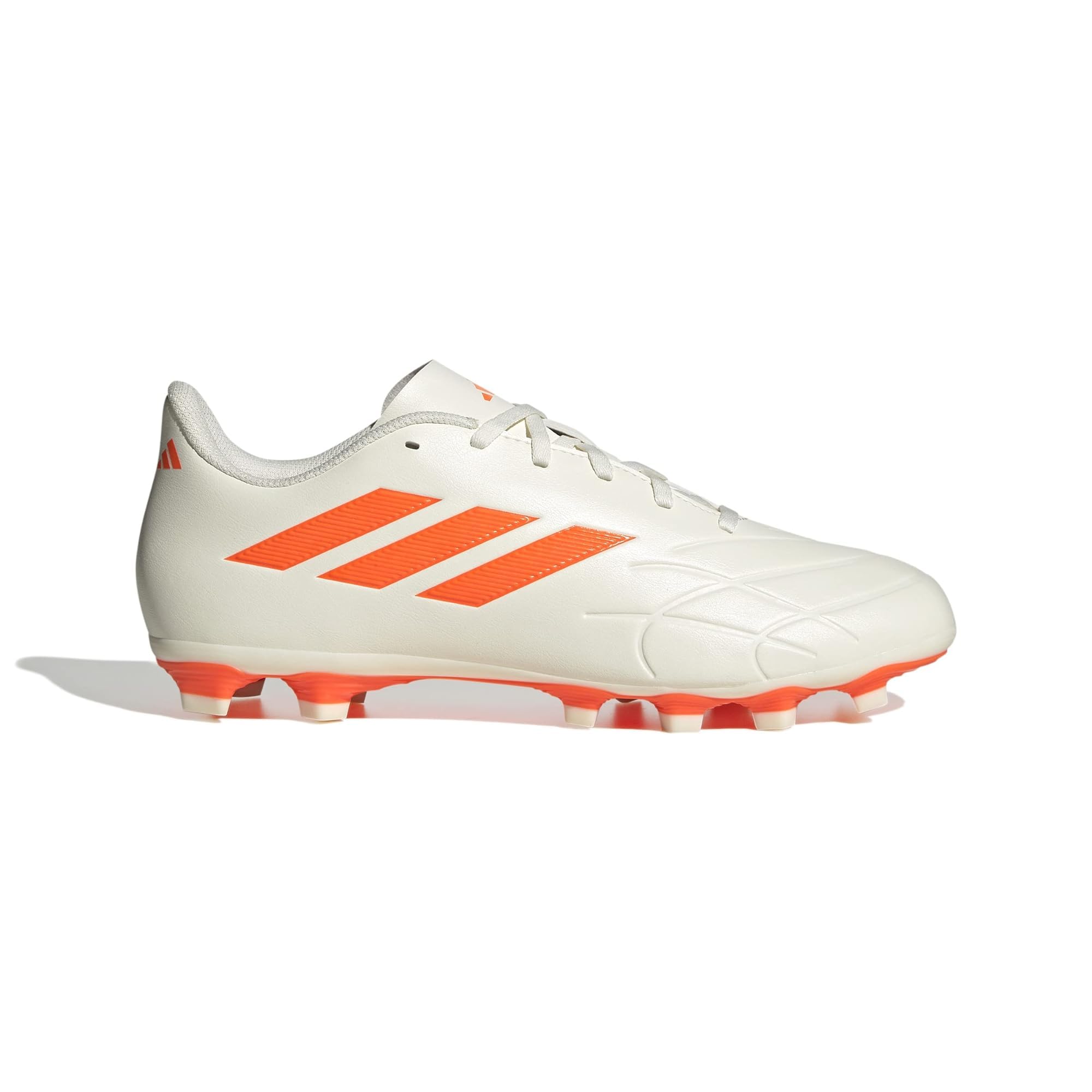 adidas Unisex Copa Pure.4 Flexible Ground Soccer Shoe, Off White/Solar Orange/Off White, 10 US Men