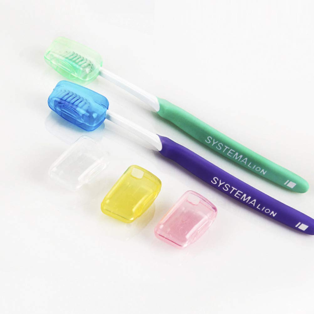 OUNONA 30pcs Toothbrush Head Cover Portable Toothbrush Cap Protective Case for Outdoor Travel Camping (Random Color)