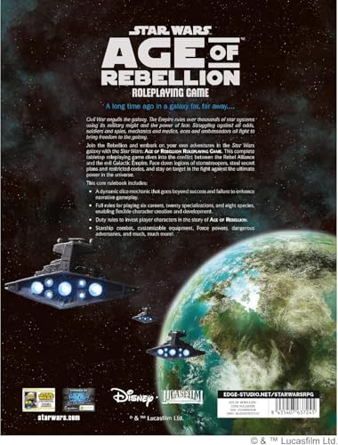 EDGE Studio Star Wars Age of Rebellion Core Rulebook | Roleplaying Game | Strategy Game | Adventure Game for Adults and Kids | Ages 14+ | 2-8 Players | Average Playtime 1 Hour | Made