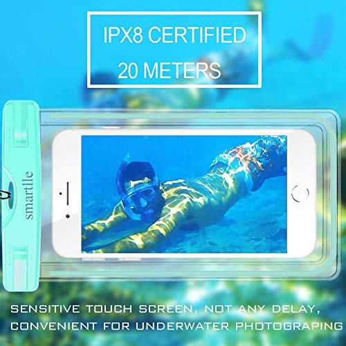 Waterproof Phone Pouch holder, smartlle Universal Waterproof Phone Case, Dry Bag Underwater Dirtproof iPhone 13 12 11 Pro Max XR,XS, 8,7,6 Plus, SE, Galaxy S22 21/Note, LG,7”, Beach Water Pool -3 Pack
