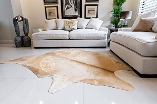 Genuine Palomino Beige Cowhide Rug XL 6 x 7-8 ft. 180 x 240 cm