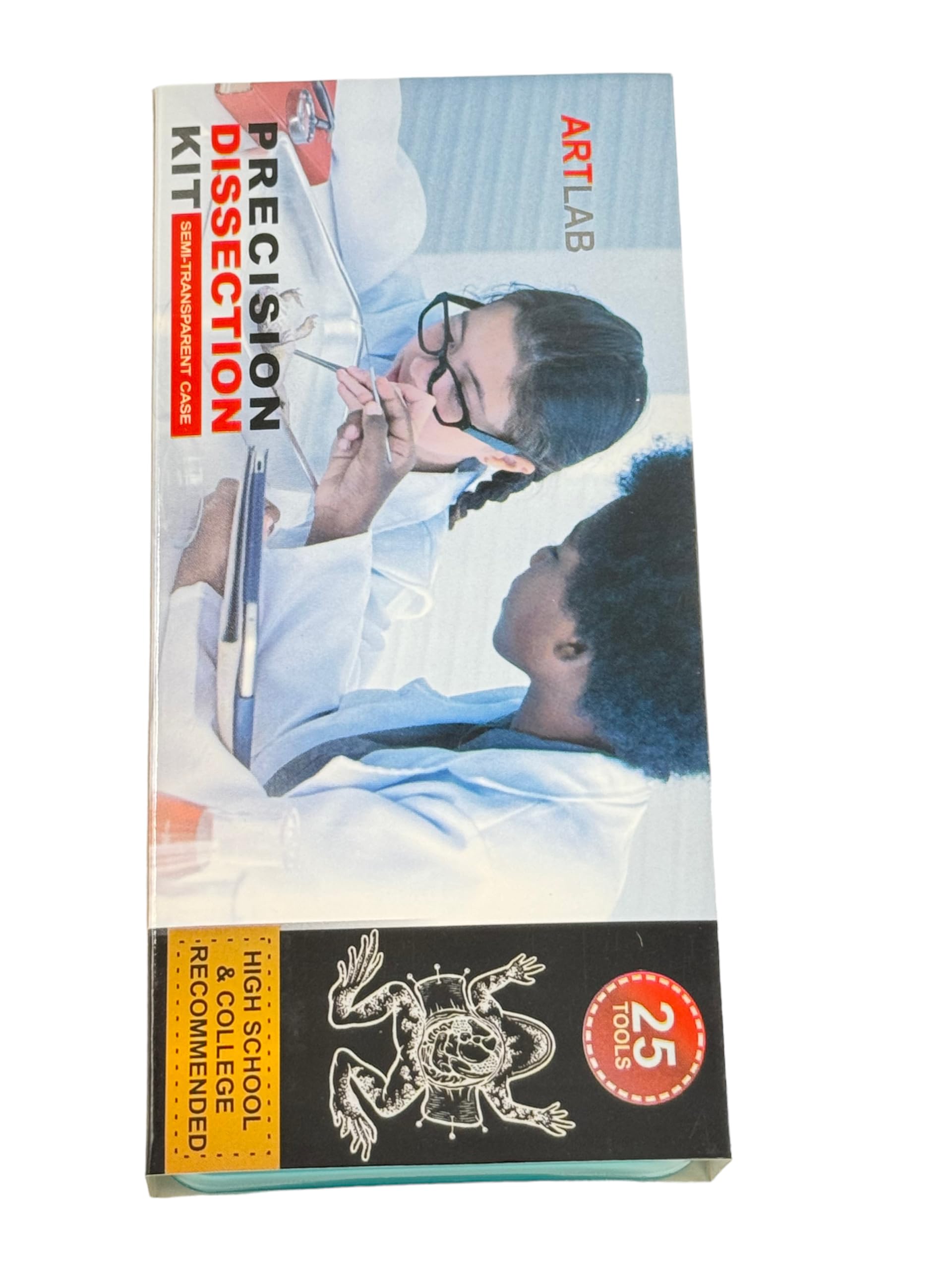 ArTLaB Premium -Precision Dissecting Dissection Kit 25 Piece Biology Dissecting Kit -Stainless Steel Instruments Scalpel handle Blades & T-Pins Biology Students & Faculty Autoclavable Transparent Case
