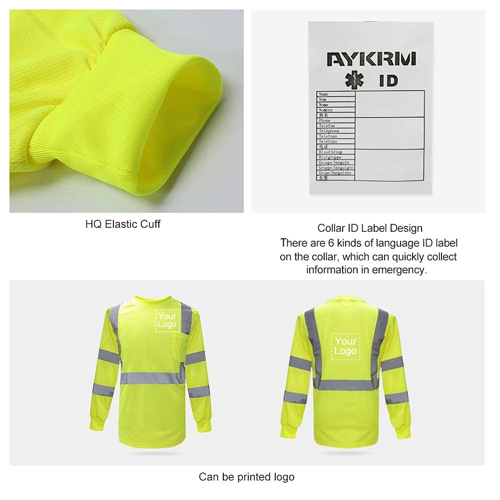 A-SAFETY Construction Shirts for Men M Yellow