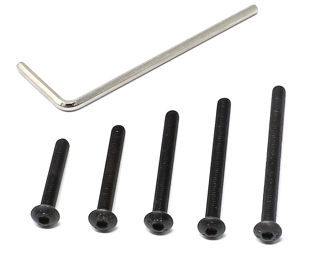 iexcell 100 Pcs M3 x 20/25/30/35/40 Alloy Steel 10.9 Grade Hex Socket Button Head Cap Screws Bolts Assortment Kit, Black Oxide Finish