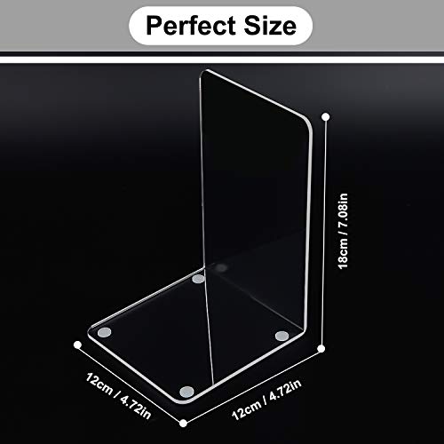 MerryNine Plastic Acrylic Bookends Pair Organizer Bookshelf Decor Decorative Bedroom Library Office School Supplies Stationery Gift (Plastic Acrylic_2 Pairs)