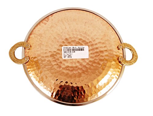 Indian Art Villa Handmade 8" Inch Tava Platter - Steel And Copper Serving Food ...
