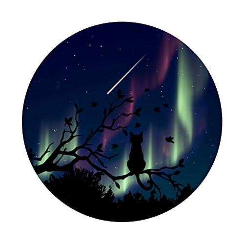 Night Cat in a Tree aurora Sky Christmas Gifts kids adults PopSockets PopGrip: Swappable Grip for Phones & Tablets