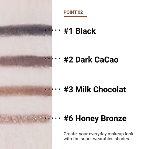 ETUDE Proof 10 Gel Pencil Liner 0.3g (#2 Dark Cacao) | Creamy Gel Texture Eyeliner with Wearable Shades to Create Precise Line Eye Makeup without Efforts, Korean Makeup, Perfect for Gift
