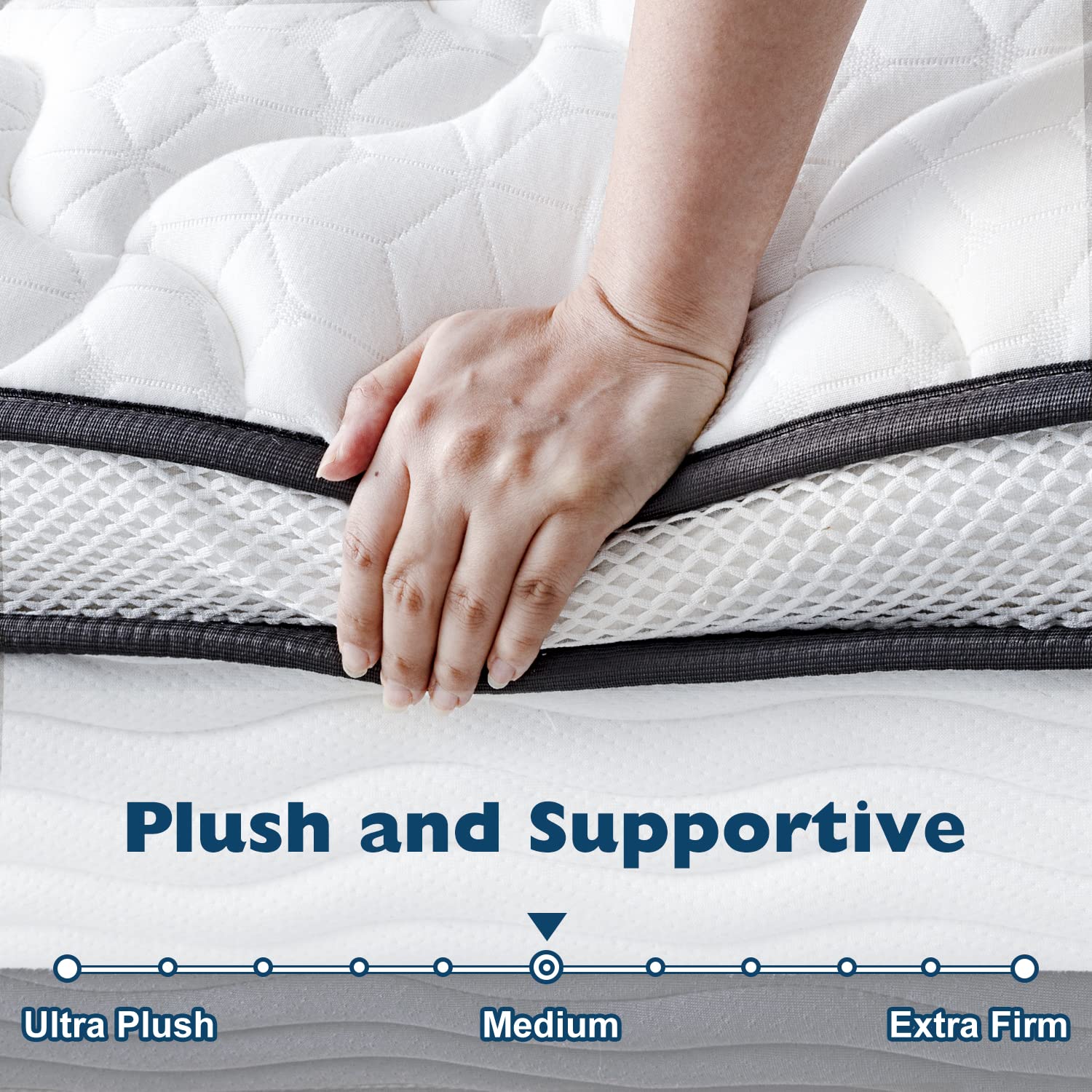 Maxzzz Twin Mattress in a Box 12 Inch Memory Foam Pocket Spring Hybrid Bed Mattress - Medium Firm Single Mattress -CertiPUR-US Certified