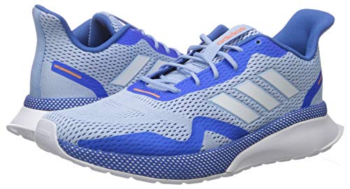 adidas Women's Nova X Running Shoe, Blue/White/Glow Blue, 6 M US