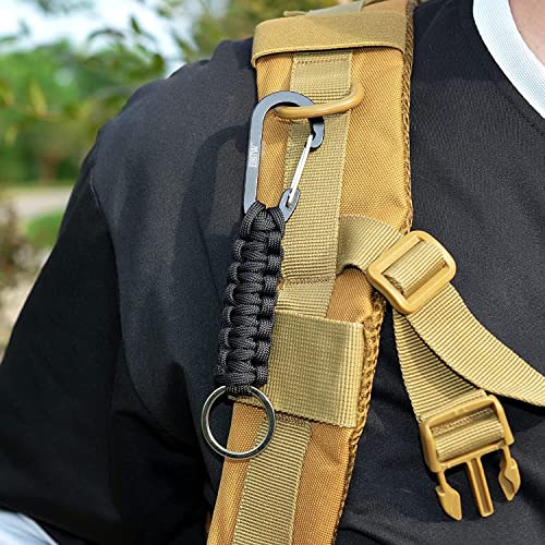 EOTW Carabiner Keychain, Small Carabiner Clip with Paracord Keychain Mini Aluminum D Ring Key Organizer